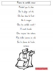 Le cartable rêveur | La Mater de Vlynette