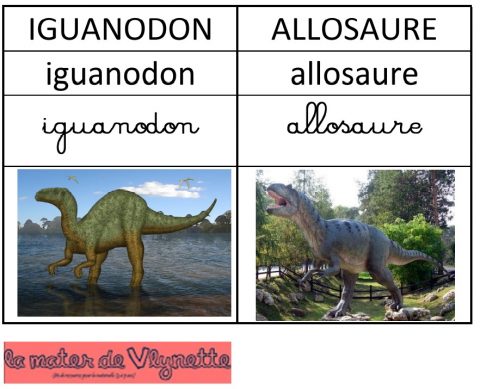 Vocabulaire autour du monde des dinosaures | La Mater de Vlynette