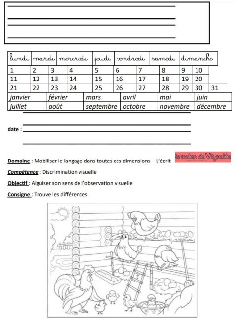 Fiches de travail La petite poule rousse | La Mater de Vlynette