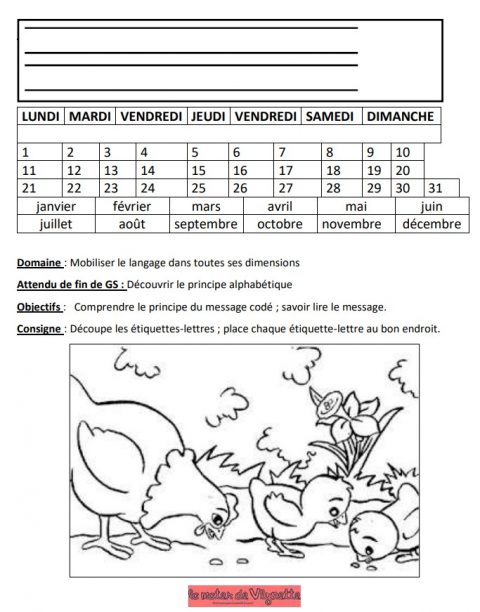 Fiches de travail La petite poule rousse | La Mater de Vlynette